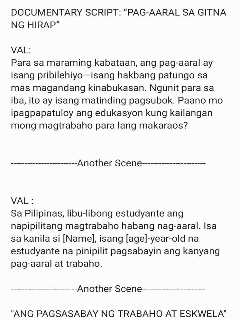 Documentary Script | PDF