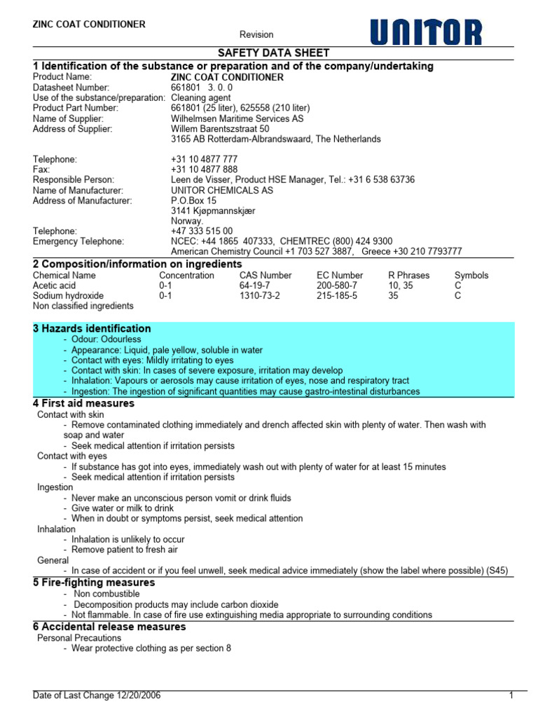 ZINC COAT CONDITIONE English | PDF | Water | Occupational Safety And Health