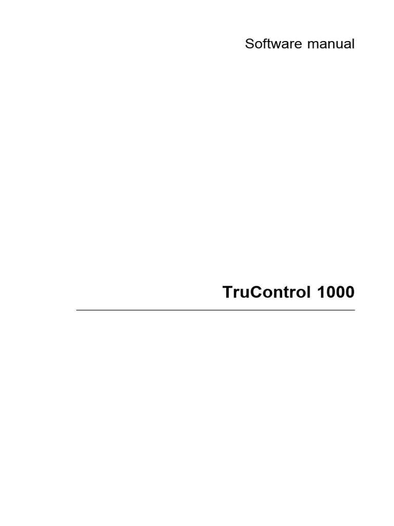 10 06 80 A1 Cr02 TruControl 1000 Software Manual | PDF | Touchscreen ...