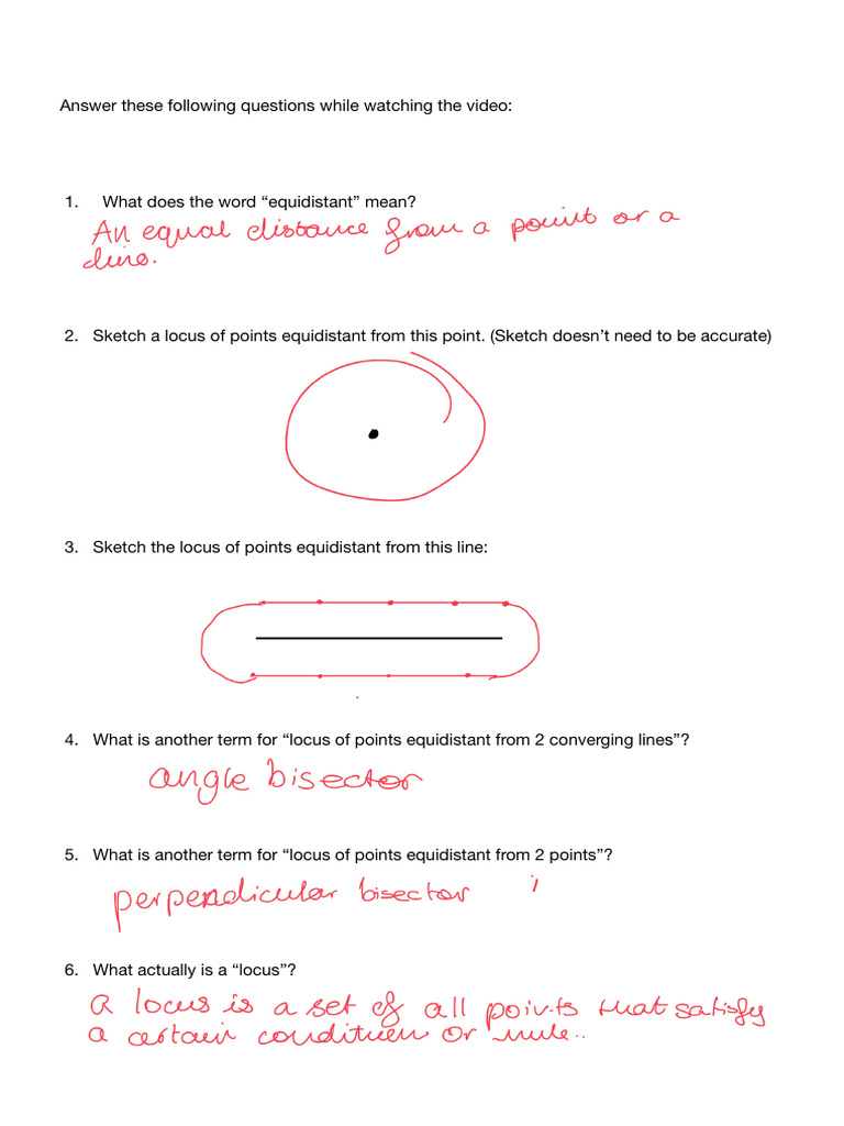 Loci Construction and Geometry Exercises | PDF | Euclid | Classical ...