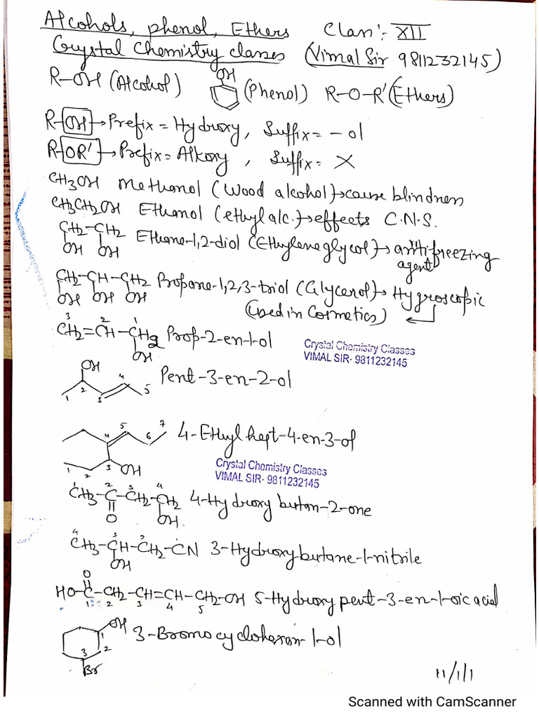 Alcohol Phenol Ethers Complete | PDF