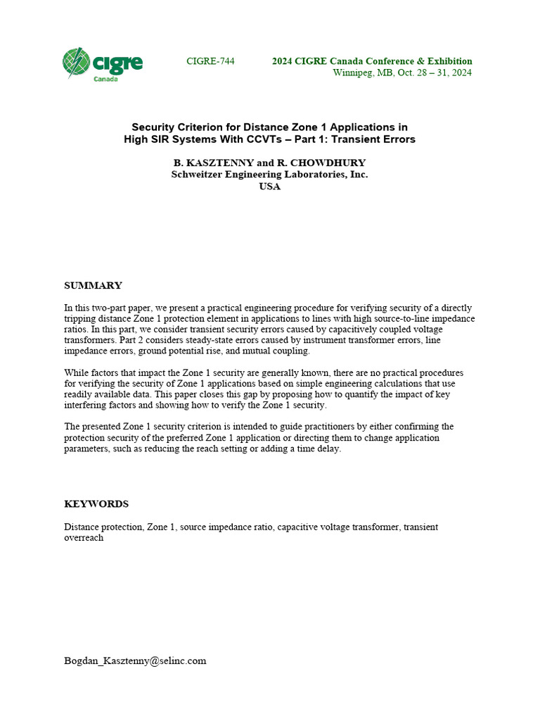 744 - Security Criterion For Distance Zone 1 Applications in High Sir ...