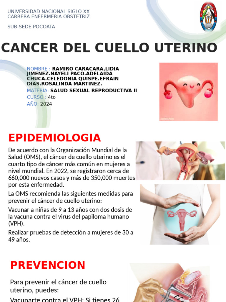 Cancer Del Cuello Uterino | PDF | Cáncer de cuello uterino | Cáncer