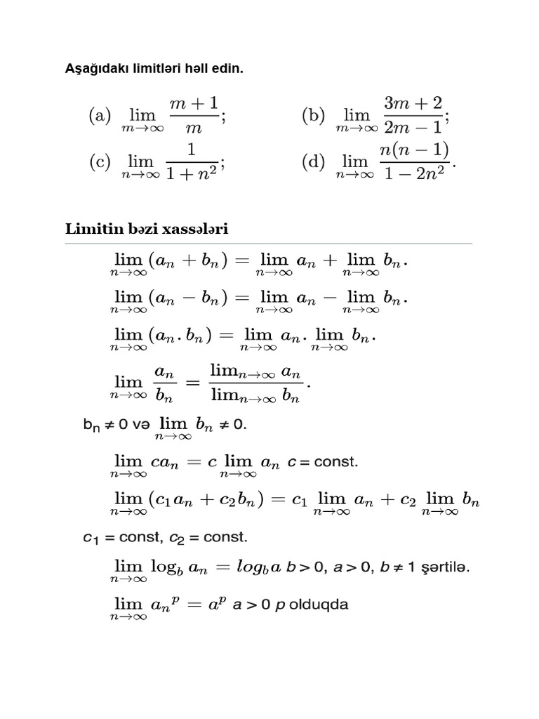 Riyazi Analiz-Misallar | PDF