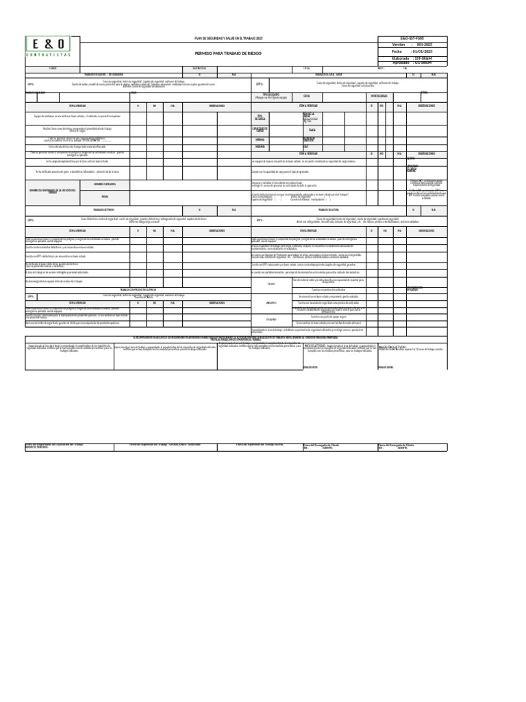 E&O-SST F005 Formato Permiso Trabajo | PDF | Soldadura | Construcción