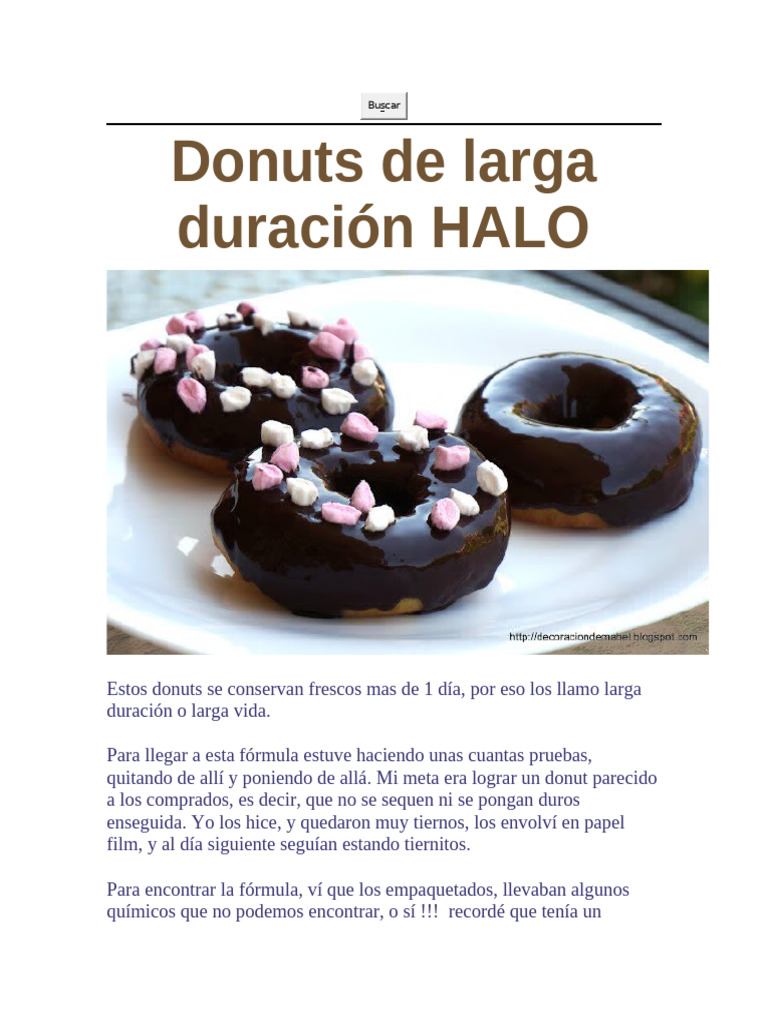 Donuts de Larga Duración HALO | PDF | Rosquilla | Panes