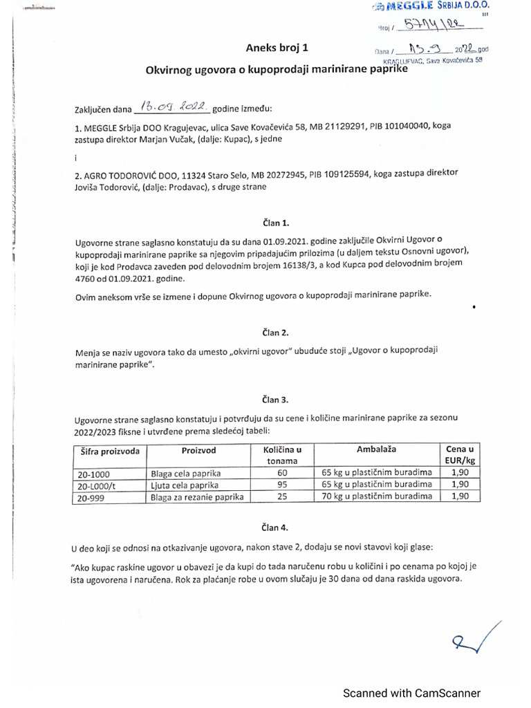 Agro Todorovic, Aneks | PDF