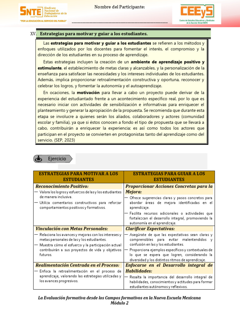 FICHA XV. Estrategias para Motivar y Guiar A Los Estudiantes | PDF ...