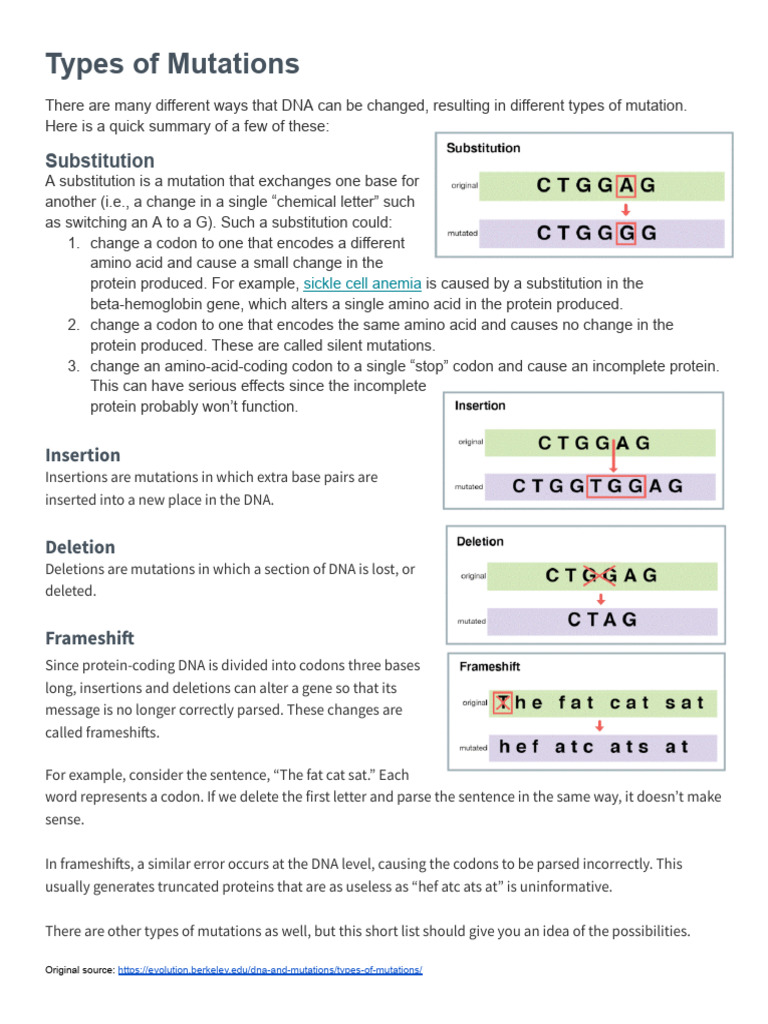 Mutations Resource | PDF