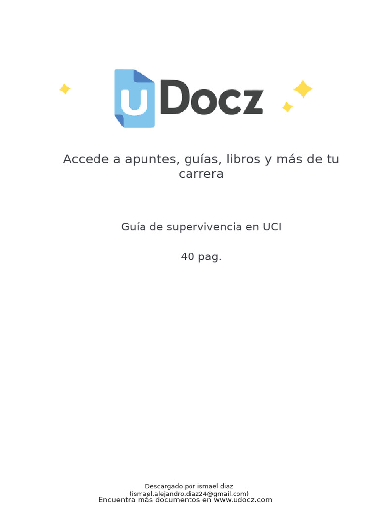 Guía de Supervivencia UCI 40 Páginas | PDF