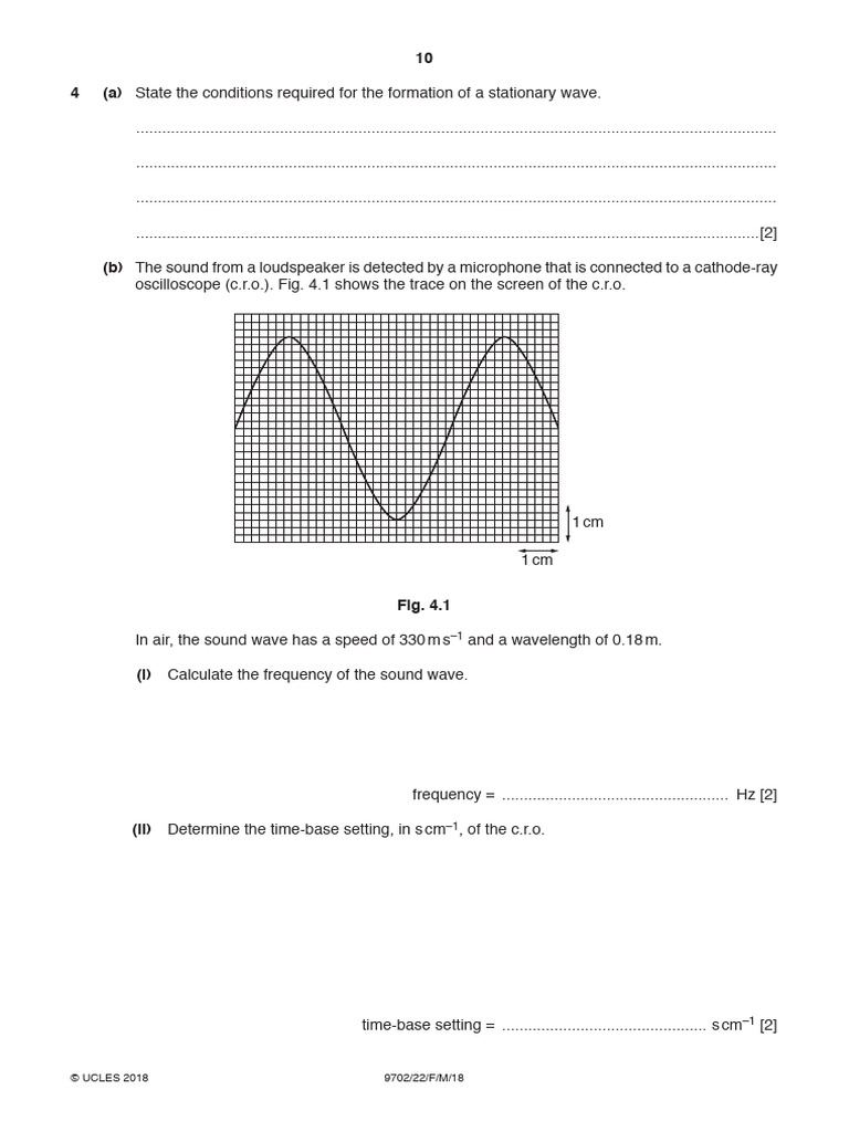Grade 11 Worksheet On Stationary Waves and Superposition | PDF | Sound | Waves