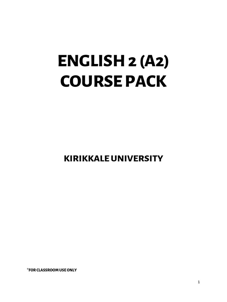 A2 Coursepack-1 | PDF | Question | Subject (Grammar)