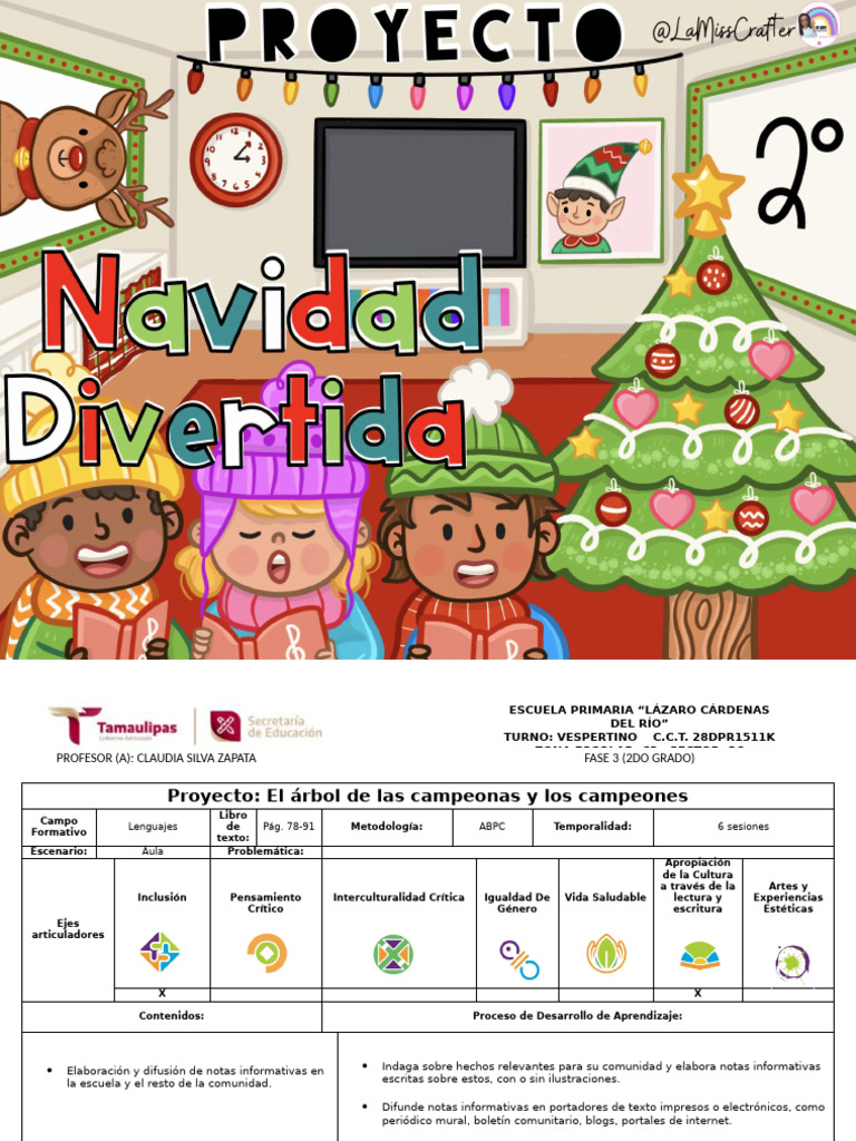 2° Proyecto Navidad Divertida. Plano Didáctico | PDF | Educación ...