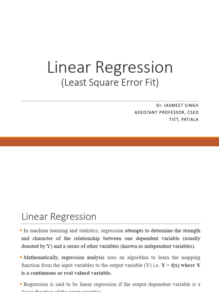 Understanding Linear Regression Models | PDF | Dependent And Independent Variables | Regression ...