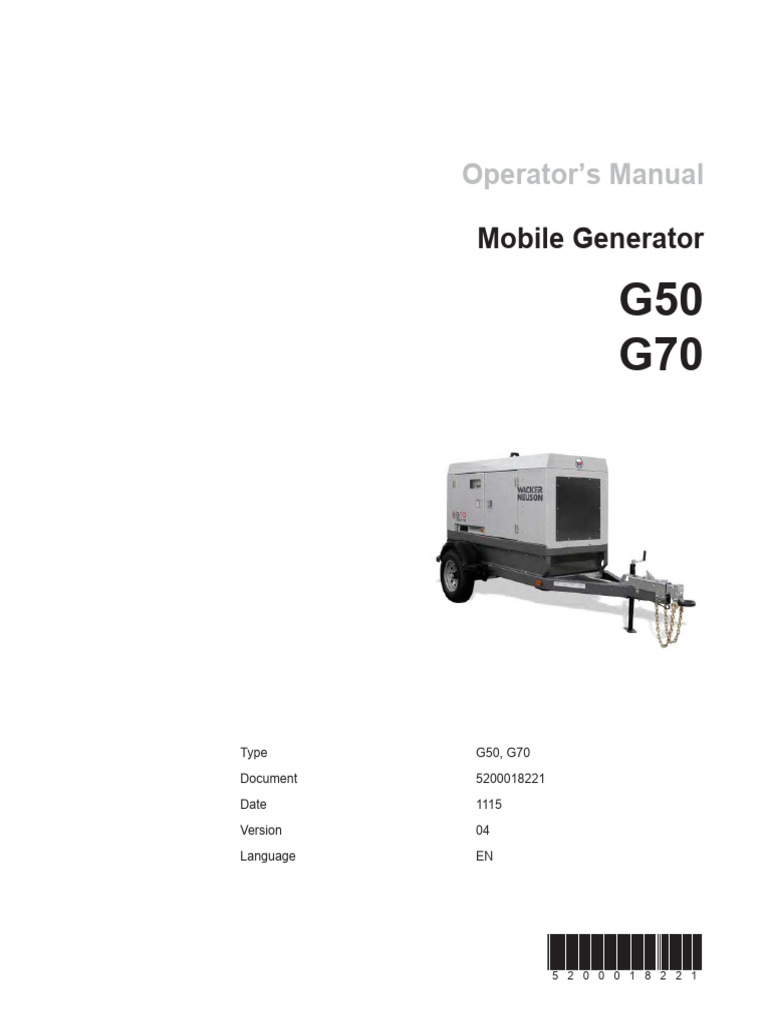 G50 y G70 WACKER | PDF | Engines | Electric Generator