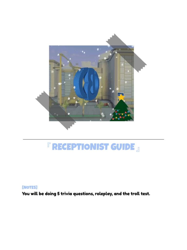 RECEPTIONIST GUIDE | PDF