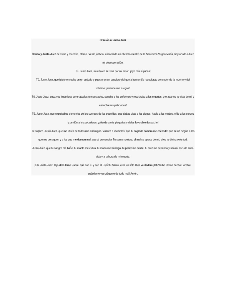 Oración Completa al Justo Juez | PDF