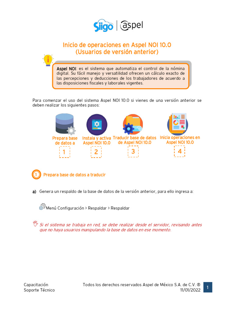 N003 - Inicio de Operaciones Usuarios Version Anterior NOI10 | PDF | Archivo de computadora ...