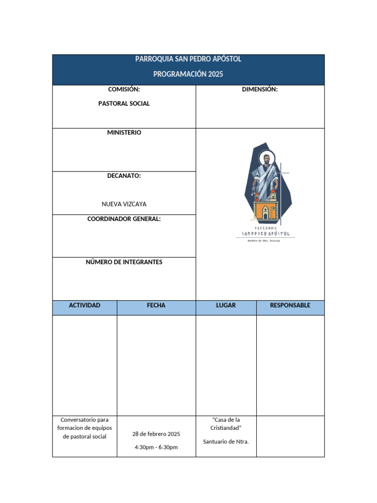 FORMATO PARA PROGRAMACIÓN 2025 | PDF