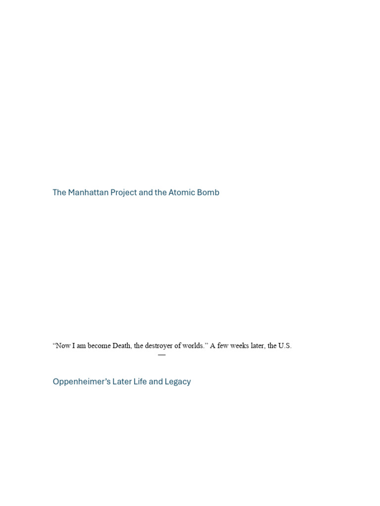 Oppenheimer and the Atomic Bomb Legacy | PDF | Nuclear Weapons ...