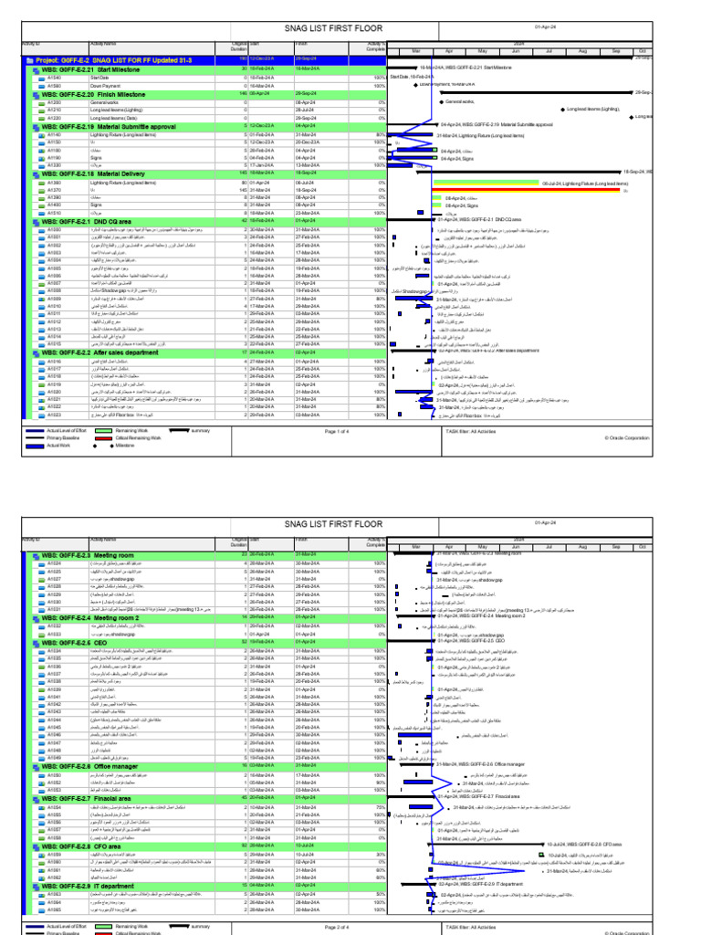 Snag List First Floor (1-4-2024) | PDF