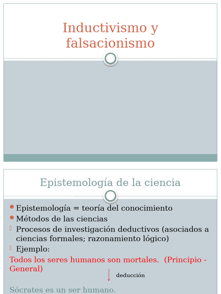 Inductivismo y falsacionismo | PDF | Razonamiento inductivo | Karl Popper