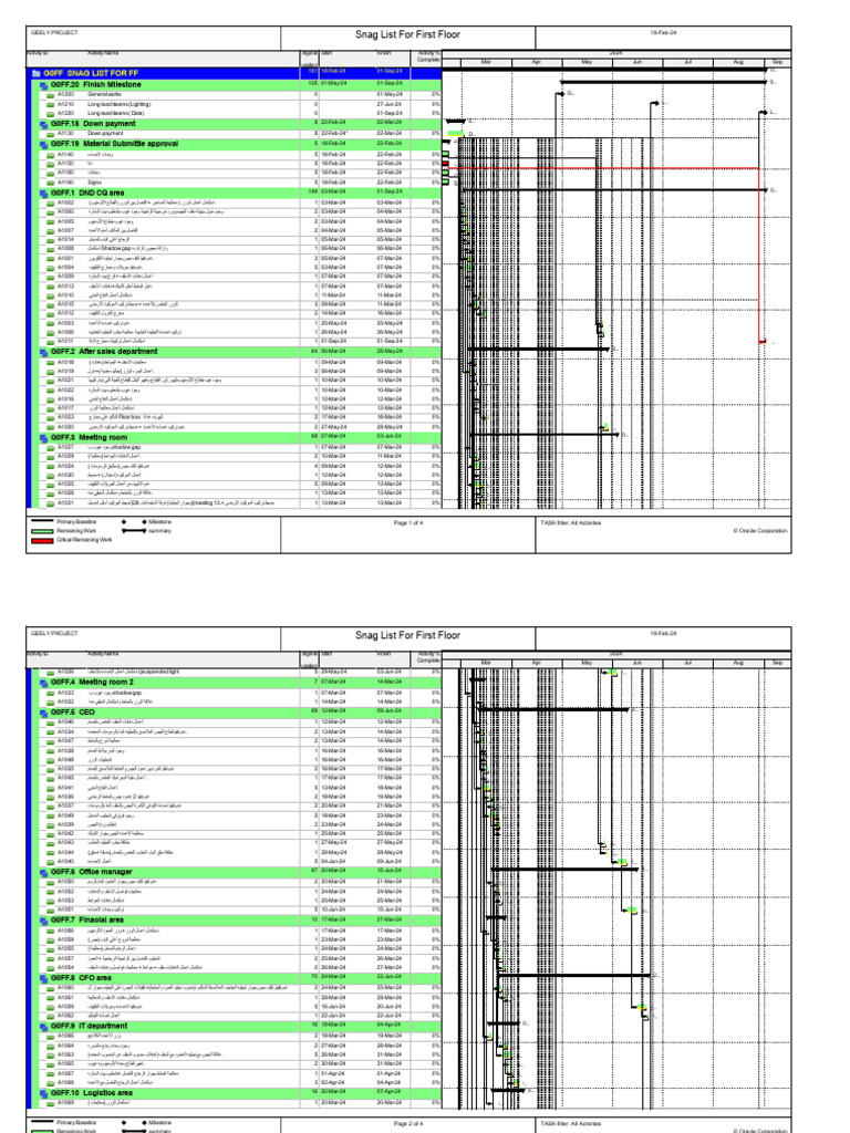 SNAG LIST FIRST FLOOR 00 | PDF