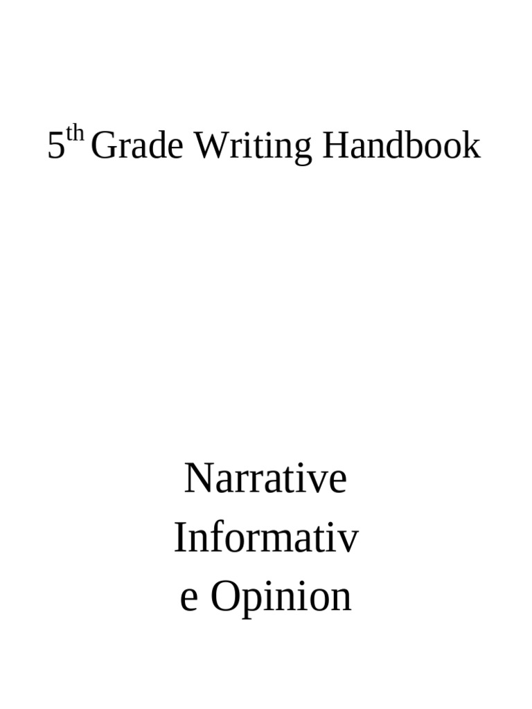 5th Grade Writing Handbook | PDF | Evidence | Vocabulary