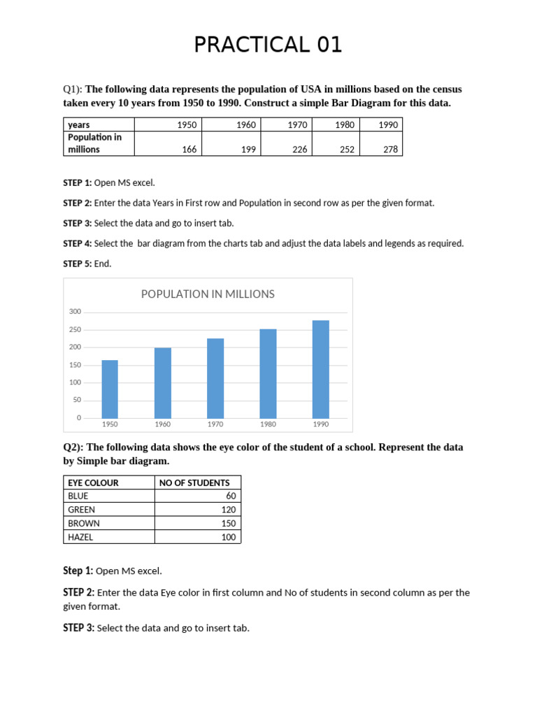 Bar Diagram Practical Exercises | PDF | Chart | Pie Chart