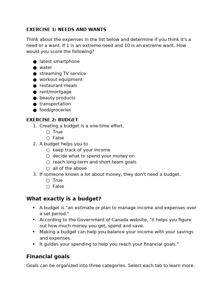 Financial Literacy Exercicez | PDF | Tax Deduction | Paycheck