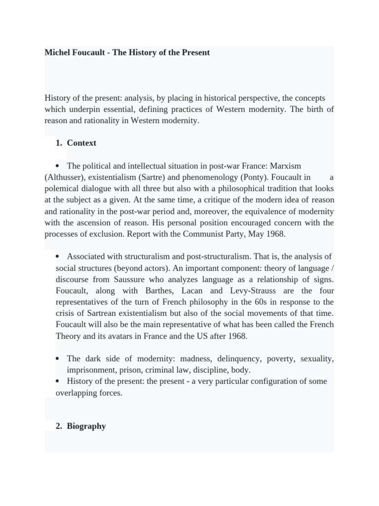 Foucault's Modernity and Power Dynamics | PDF | Michel Foucault | Discourse