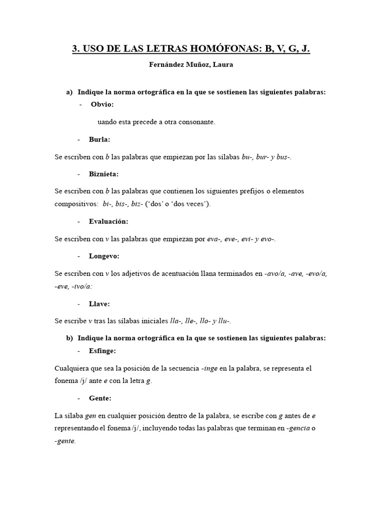 Normas de uso de B, V, G, J en español | PDF | Lingüística