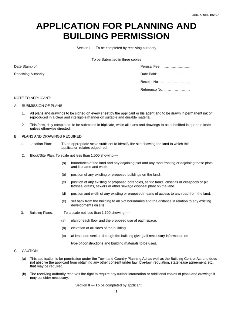 Building Permission Application Form | PDF | Sanitary Sewer | Hydraulic ...