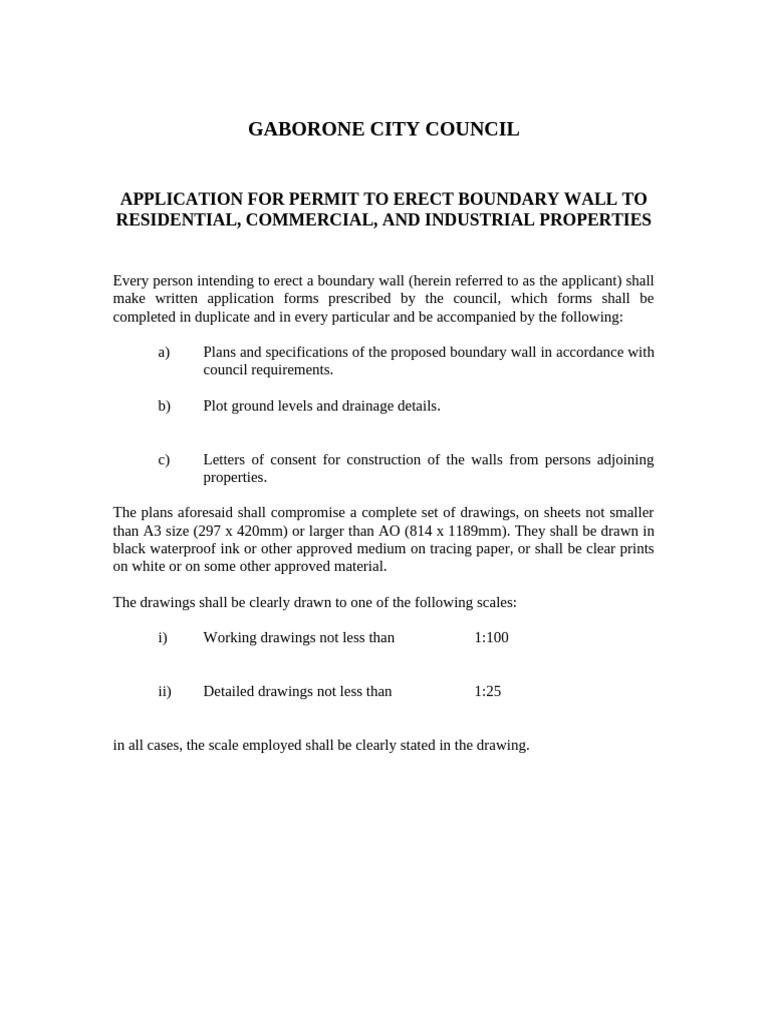Boundary wall form | PDF