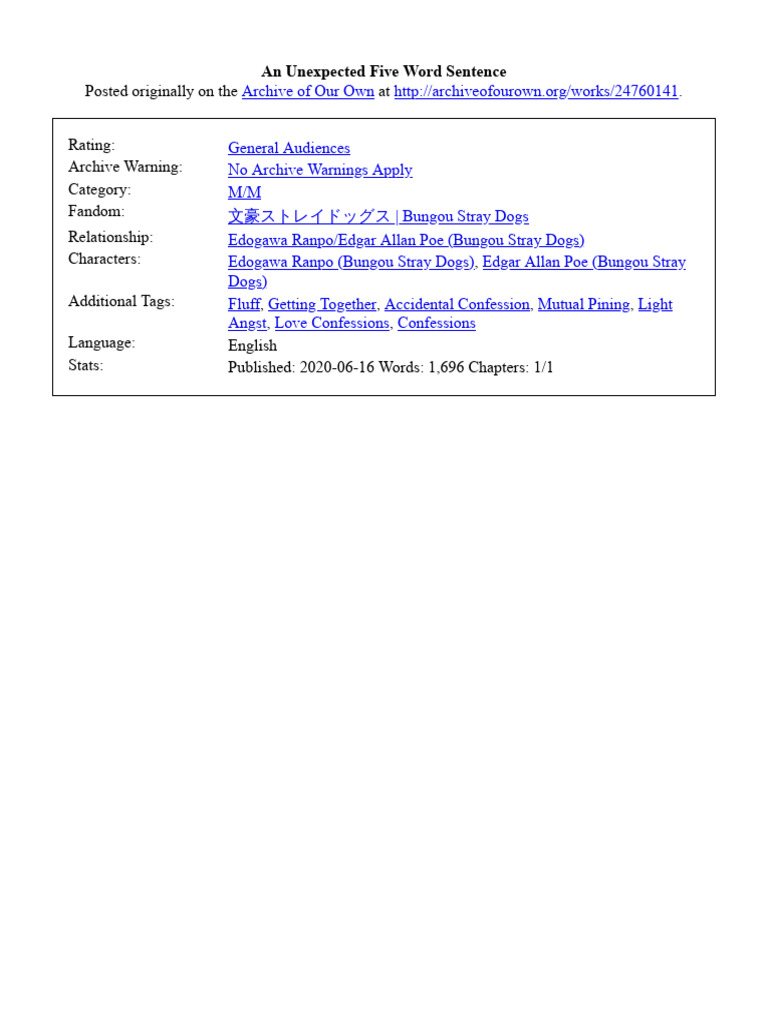 an unexpected 5 word sentence | PDF