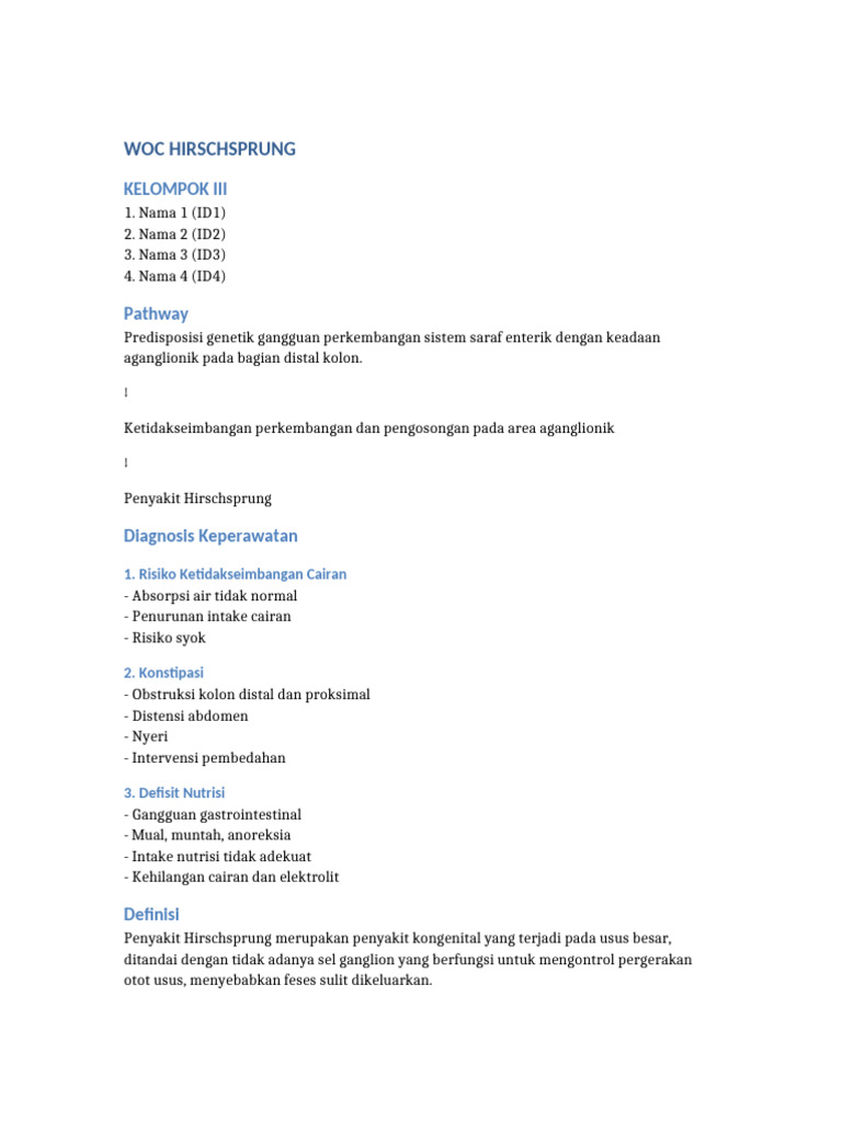 Pathway Hirschsprung Diagnosis | PDF