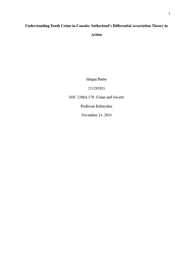 Understanding Youth Crime in Canada | PDF | Crime & Violence | Crimes