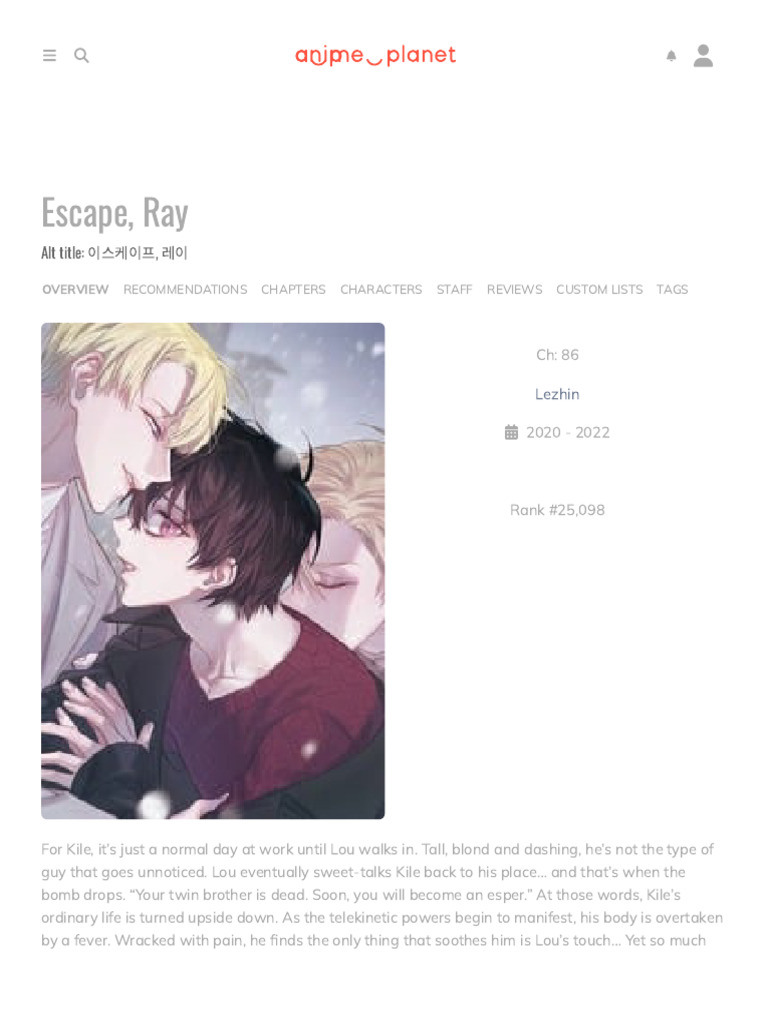 Escape, Ray Manga - Anime-Planet | PDF