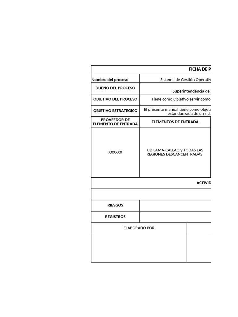 Ficha de Producto y Proceso | PDF
