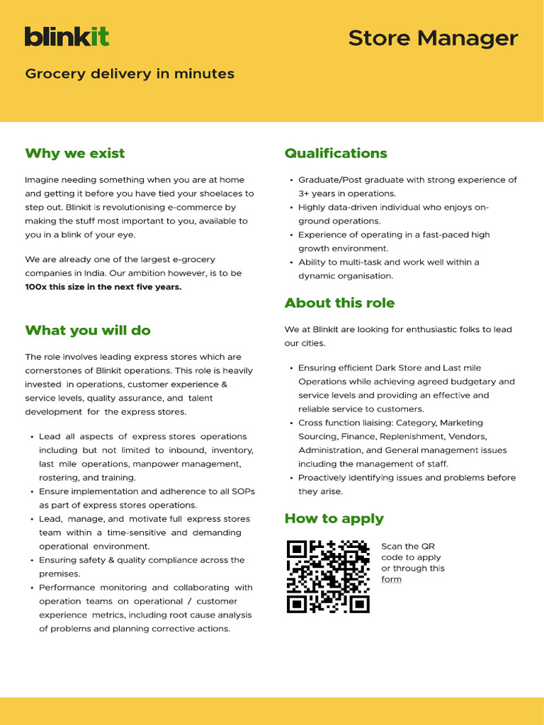 JD - Store Manager | PDF