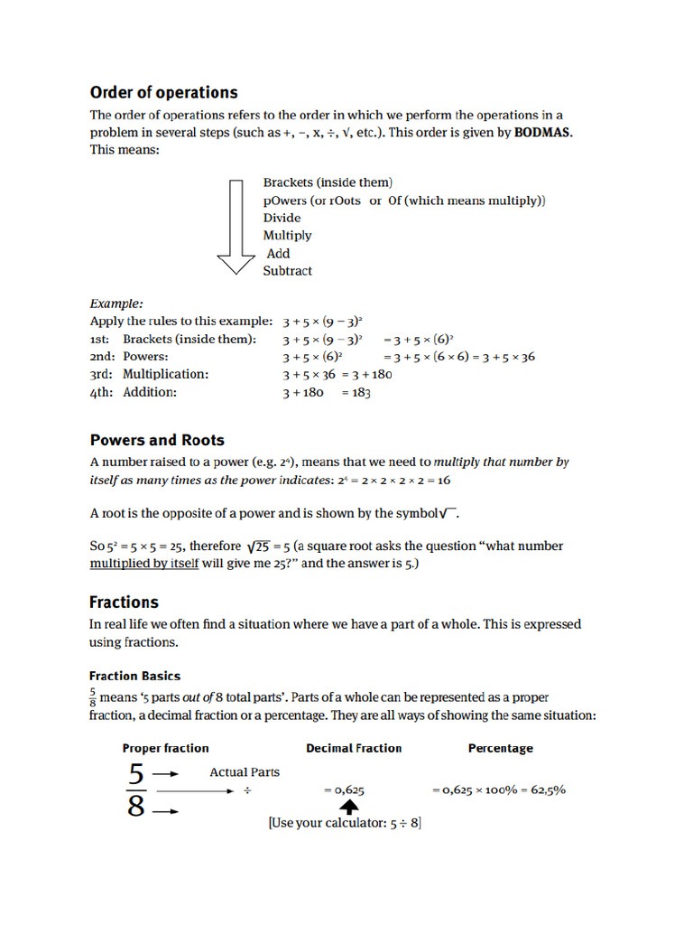 Notes Operations On Numbers 03022025 | PDF