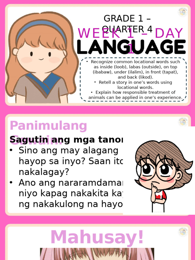 Grade 1 Q4 Language Week 1 | PDF