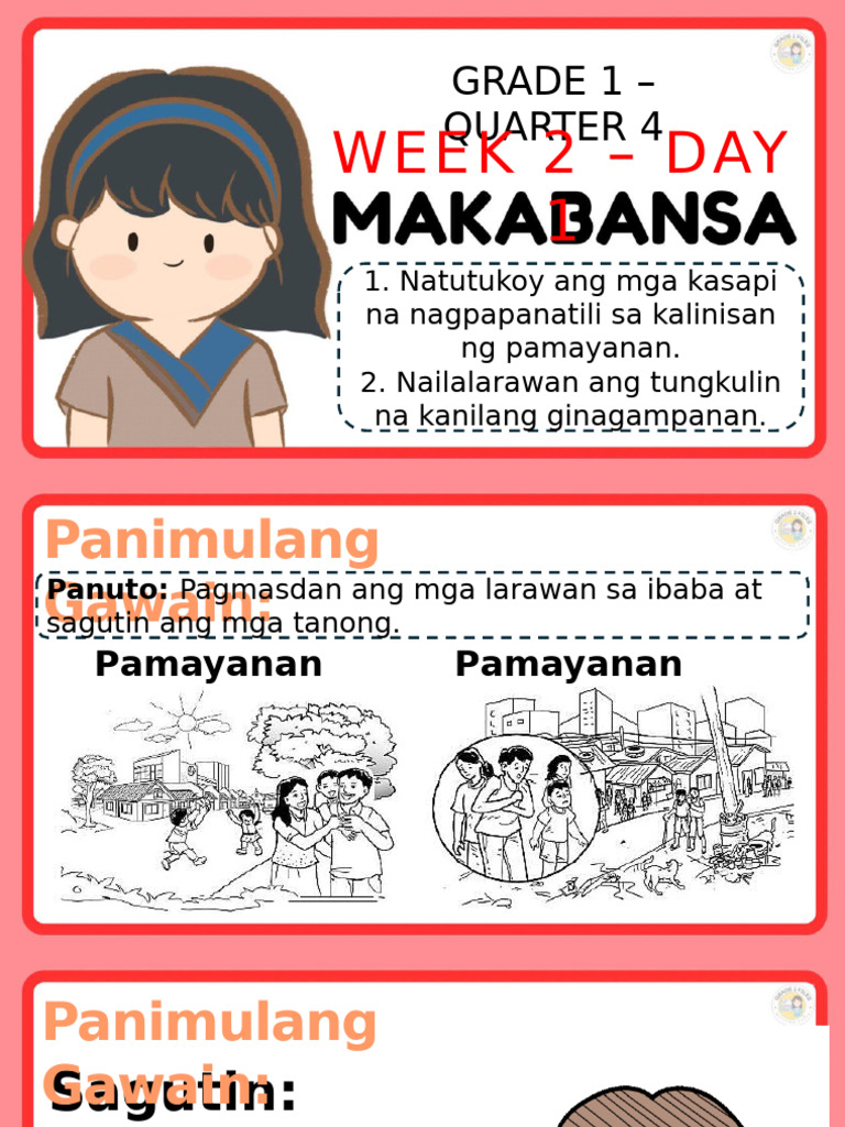 Grade 1 Q4 Makabansa Week 2 | PDF