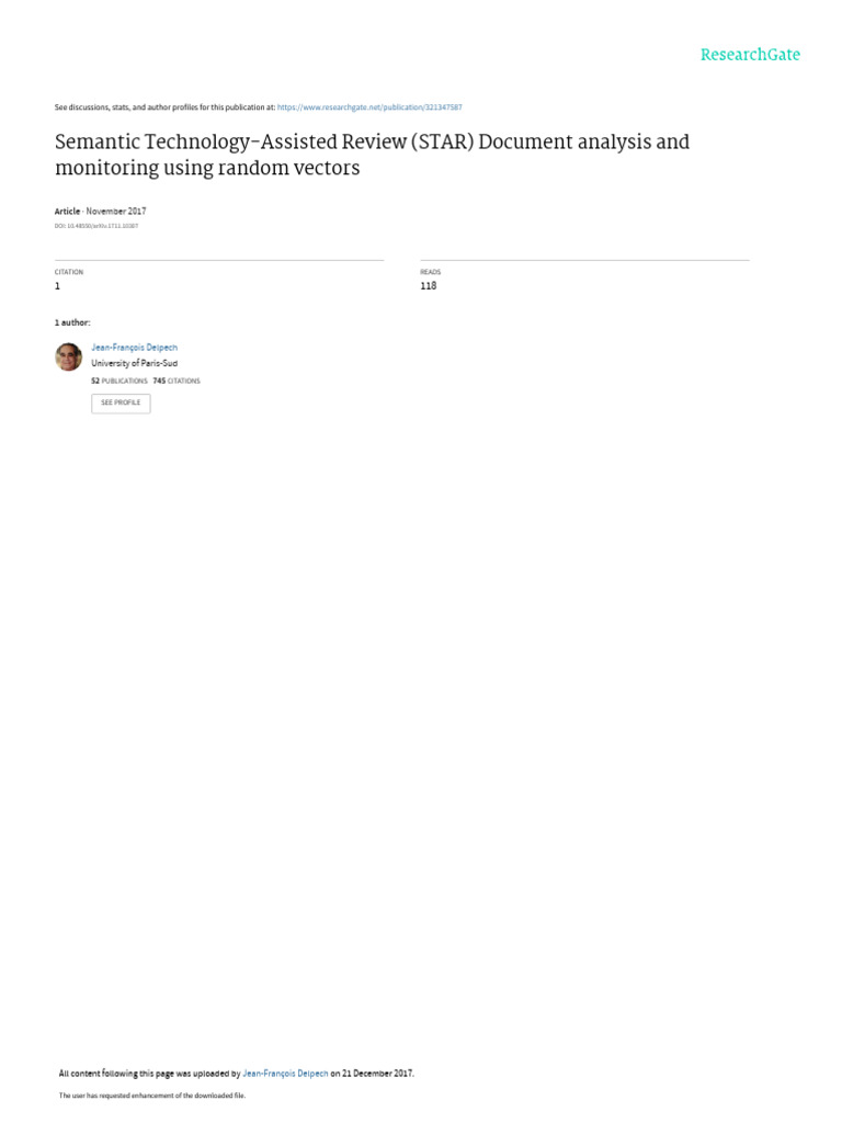 Semantic Technology-Assisted Review STAR Document | PDF | Vector Space ...