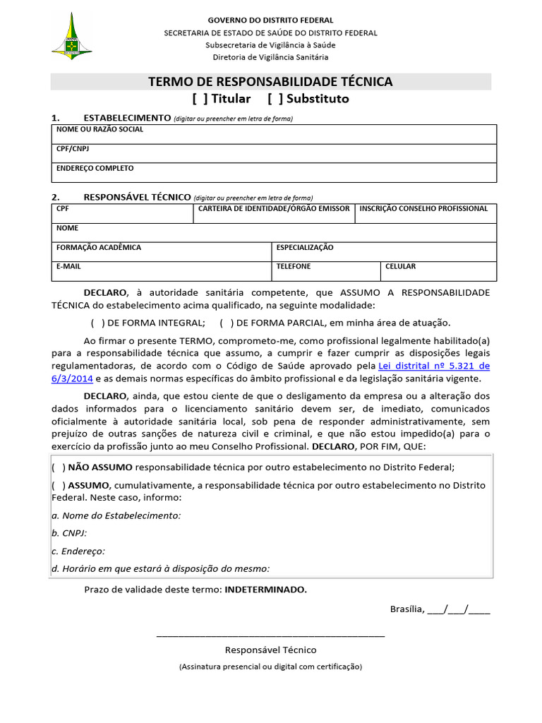 4 Termo de Responsabilidade Técnica (In 33) | PDF