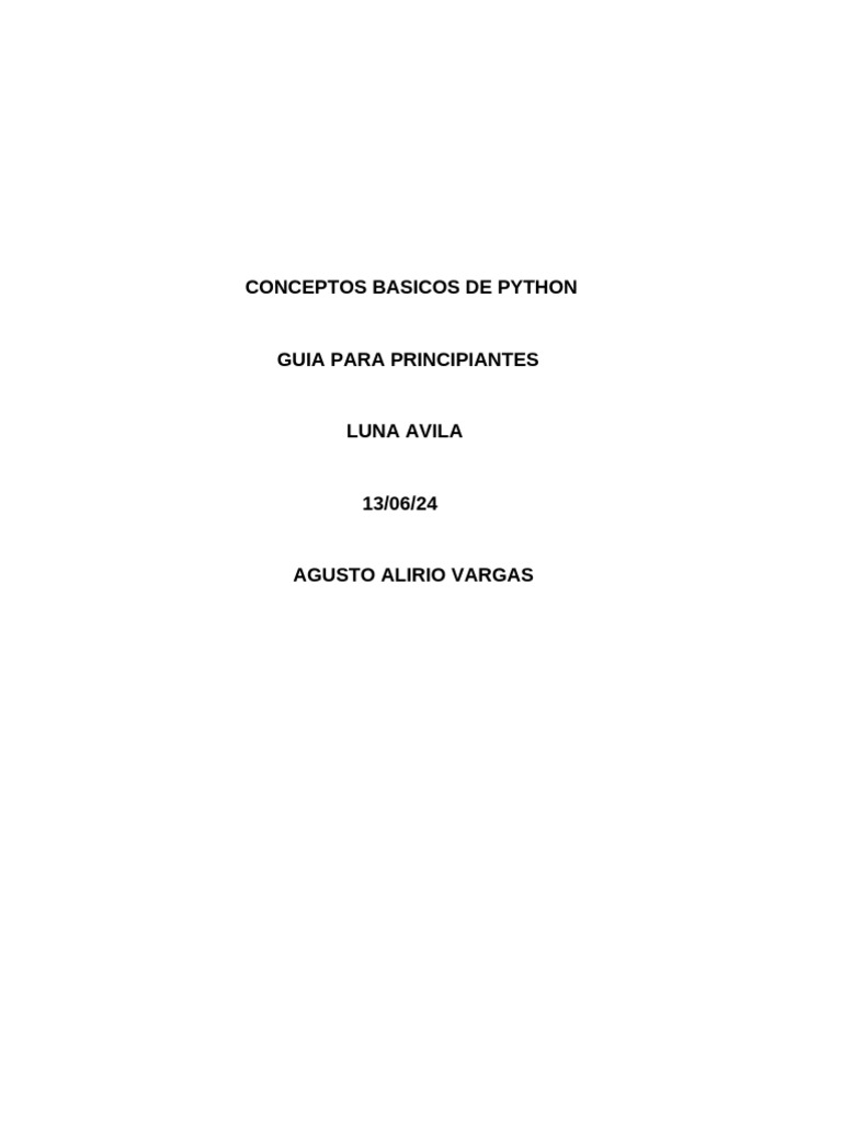 Conceptos Basicos De Python Pdf Python Lenguaje De Programación 4685