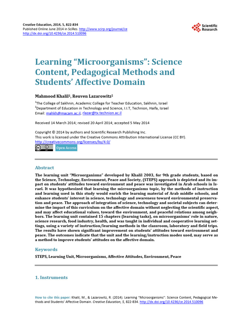 Learning Microorganisms Science Content Pedagogica | PDF ...