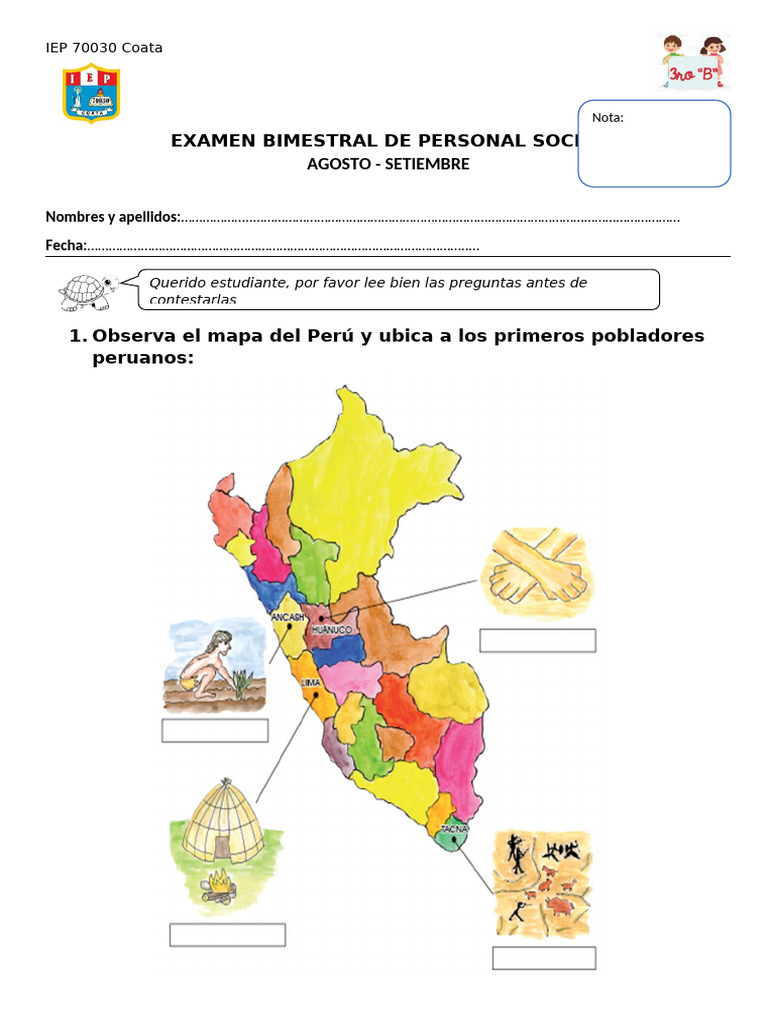 Eamen Bimestral de Personal Social Agosto Setiembre | PDF | Imperio Inca | América del Sur