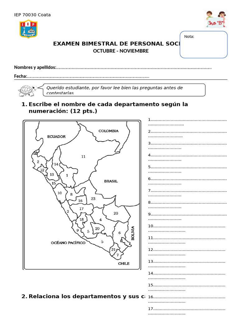 Eamen Bimestral de Personal Social Octubre Noviembre | PDF