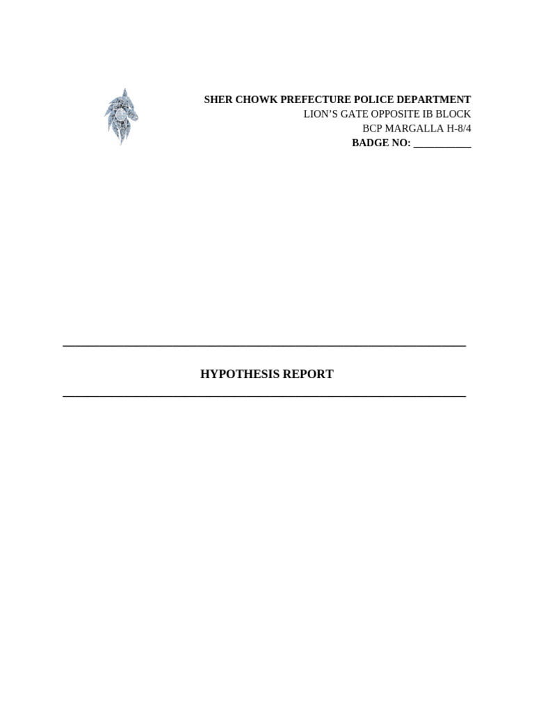 Murder Case Hypothesis Report: Evidence Analysis | PDF